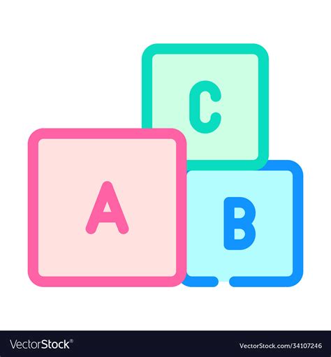 Letters Cubes Color Icon Color Royalty Free Vector Image
