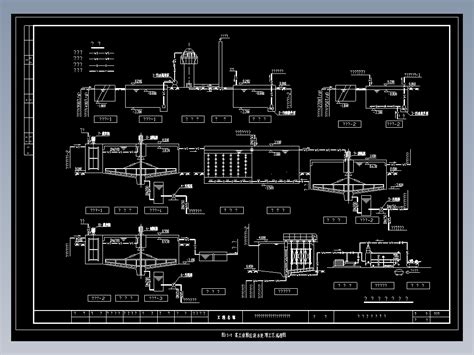 业园区废水处理工艺流程图 AUTOCAD 2004 模型图纸免费下载 屿双网
