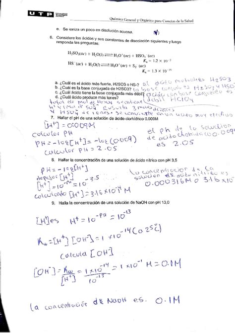 Tarea de química utp UTP Universidad del Química General y Orgánica