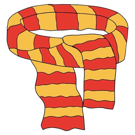 Premium Vector Cute Cartoon Doodle Knotted Scarf Isolated On White