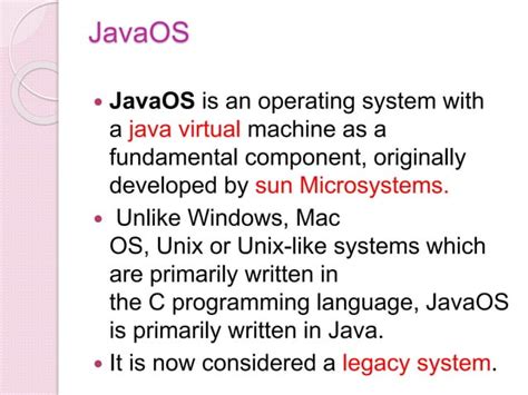 Java Operating System Ppt
