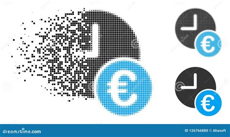 Dissolved Pixel Halftone Euro Recurring Payments Icon Stock Vector Illustration Of