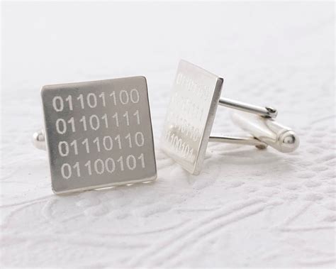 Sterling Silver LOVE Binary Code Cufflinks Gifts For Techies Etsy