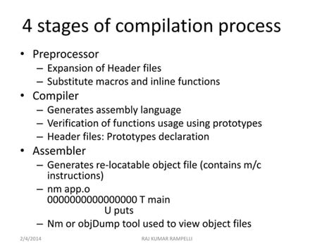 C Compilation Process Pptx Programming Languages Computing