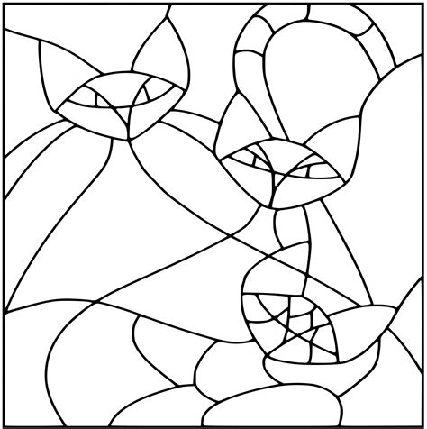 Black And White Stained Glass Template And Patterns 18732953 Vector Art