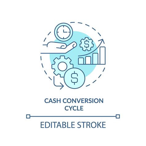 2d Editable Azul Efectivo Conversión Ciclo Icono Monocromo Aislado