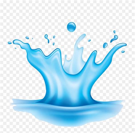 Blue Water Splash With Bubbles Free Clip Art