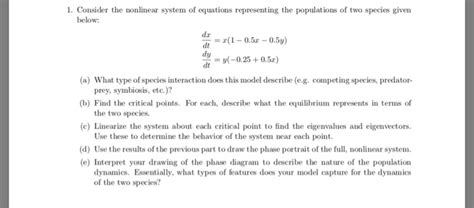 Solved 1 Consider The Nonlinear System Of Equations Chegg Com