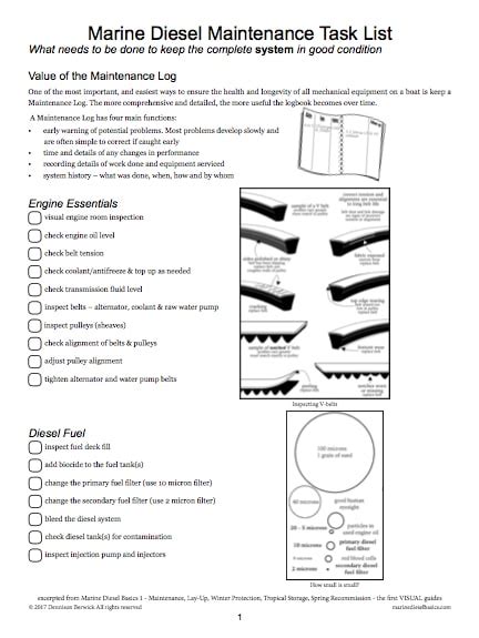 Marine Diesel Maintenance Checklist Marine Diesel Basics