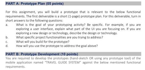 Solved For This Assignment You Will Build A Prototype That