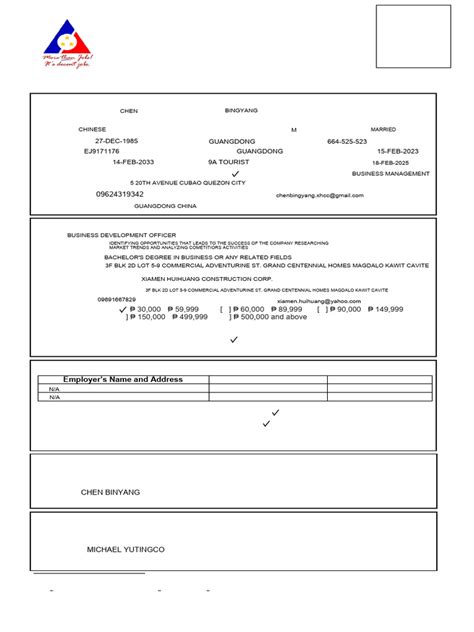 Chen Bingyang Aep Application Pdf Travel Visa Misrepresentation