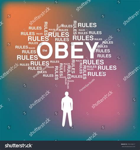Obey Rules Concept Figure Person Facing 库存矢量图（免版税）259143617 Shutterstock