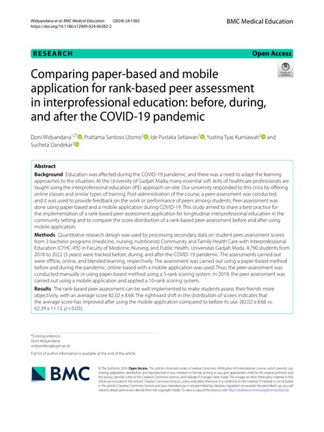 Pdf Comparing Paper Based And Mobile Application For Rank Based Peer