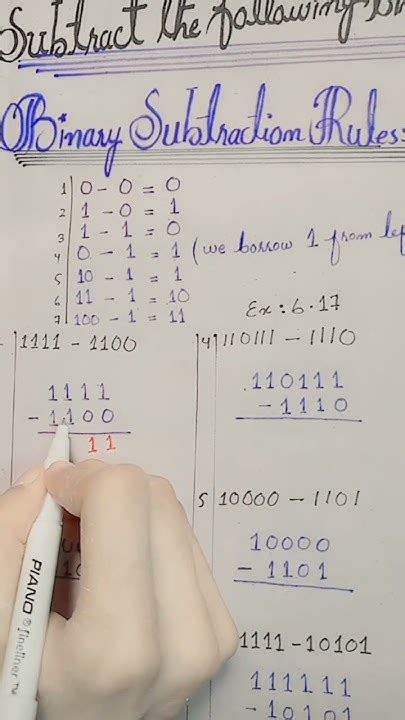 Binary Subtraction Explained With Examples How To Do Binary Substraction Youtube