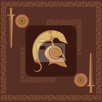 Símbolos gregos antigos espartano armas pinturas para a parede quadros sparta espartano