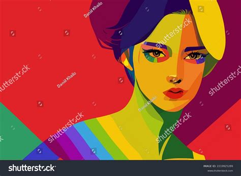 Lgbtq Girl Tolerance Straight Look Lgbtq Stock Vector Royalty Free