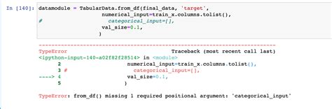 Make Categorical Input Numerical Input Optional For TabularData From Df