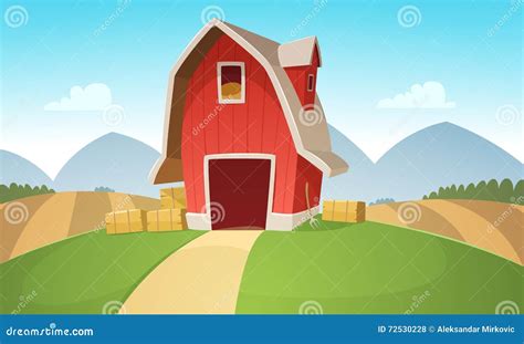 Farm Landscape Stock Vector Illustration Of Barn Produce 72530228