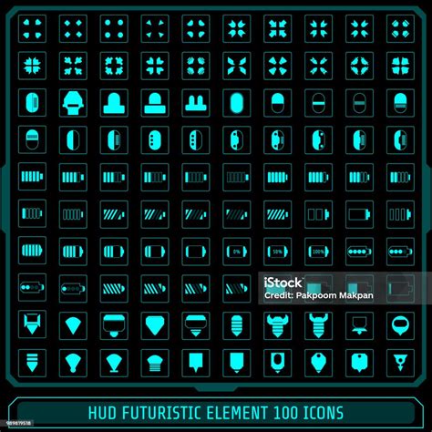 Hud Fututistic コレクション アイコン要素ベクトルを設定します Guiのベクターアート素材や画像を多数ご用意 Gui