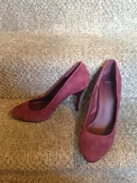 Wineburgundy Faux Suede High Heel Court Shoes Size 841 Vgc £400