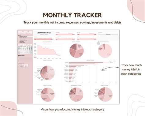 Personal Finance Dashboard Excel Financial Planner Expense Tracker Spending Tracker Debt