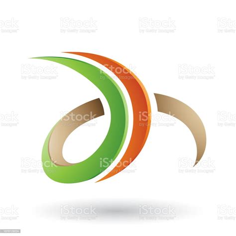 오렌지와 녹색 3d 곱슬 편지 D 및 H 벡터 일러스트 레이 션 0명에 대한 스톡 벡터 아트 및 기타 이미지 0명 대문자 디자인 Istock