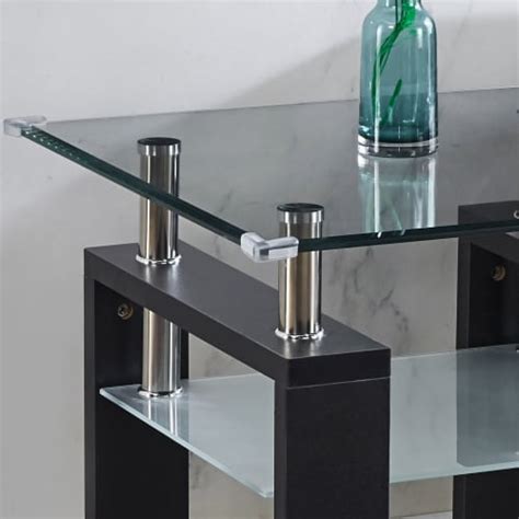 Simplie Fun Clear Glass Top Side Table 24 X24 X24 End Table Modern
