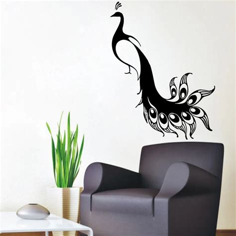 Zooyoo Modern Wall Stickers Home Decor Peacocks Bird Animals Pvc Wall