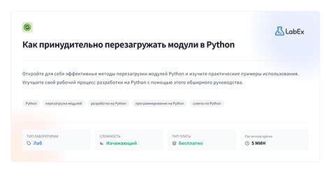 Как принудительно перезагружать модули в Python Labex