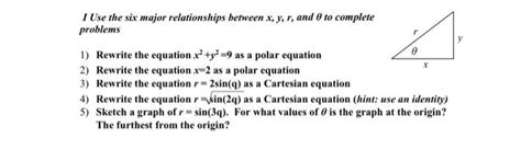 Solved I Use The Six Major Relationships Between X Y R And Chegg Com