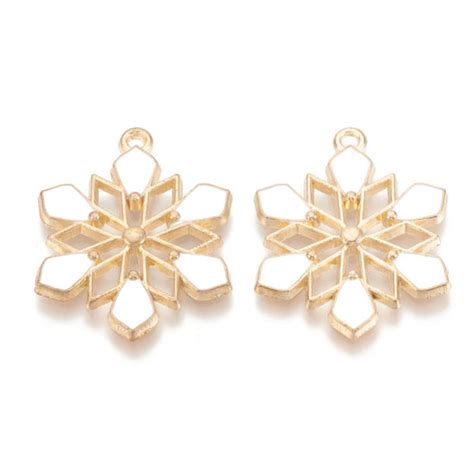 Enamel Snowflake Charms Charms Riverside Beads