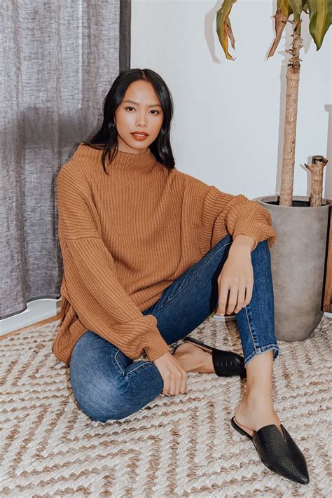 Tan Knit Sweater Oversized Sweater Balloon Sleeve Sweater Lulus
