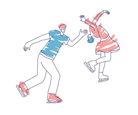 90 Two Men Ice Skating Stock Illustrations Royalty Free Vector