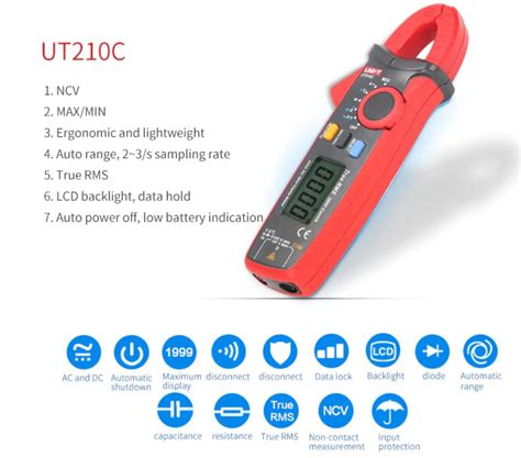Snapklik Com UNI T Digital Clamp Meter UNI T UT A B C UT D UT E True RMS Multimeter