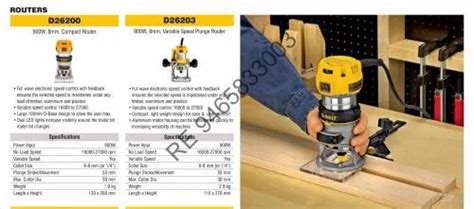 Dewalt D26203 900W 8 Mm Variable Speed Plunge Router at ₹ 15999/piece ...