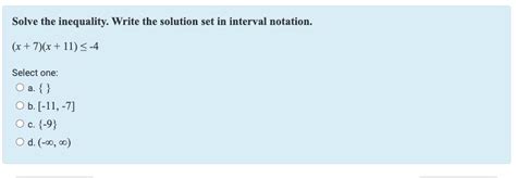 Solved Solve The Inequality Write The Solution Set In Chegg Com