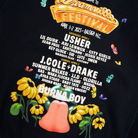 Dv X Champion Lineup Black Hoodie Dreamville Festival