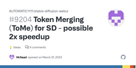 Token Merging ToMe For SD Possible 2x Speedup AUTOMATIC1111