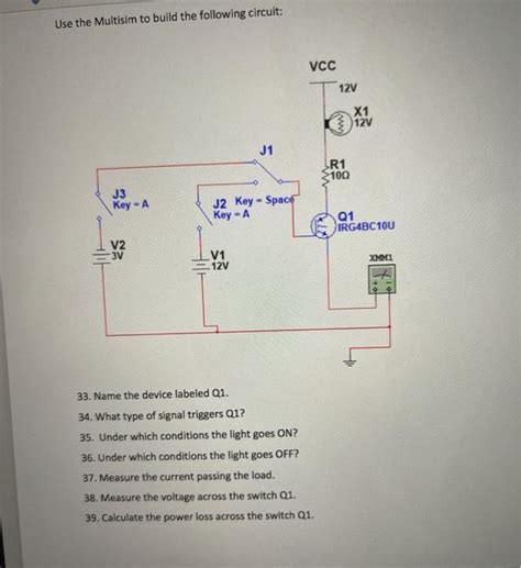Solved Use The Multisim To Build The Following Circuit Vcc
