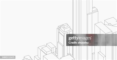 Abstract Black And White Geometric Cube Architecture Line Pattern Background High Res Vector