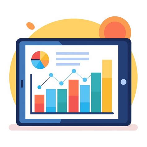 A Tablet Displaying A Financial Chart For Business Analysis Financial Reports And Business Graph