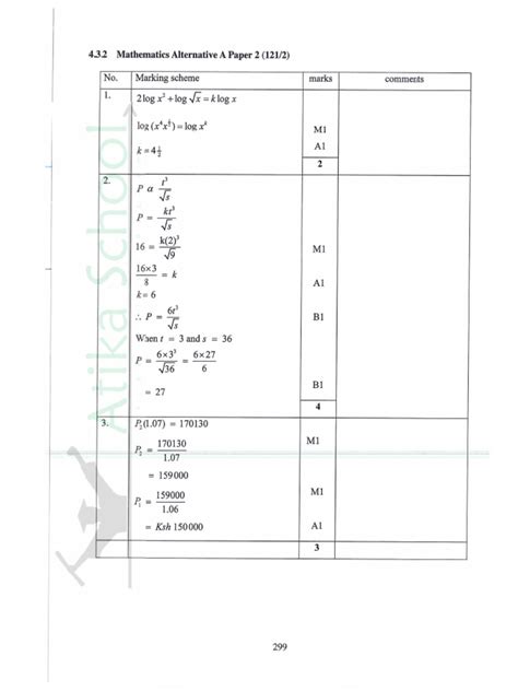 Kcse 2018 Kcse 2018 Mathematics Alt A Paper 2 Ms Pdf