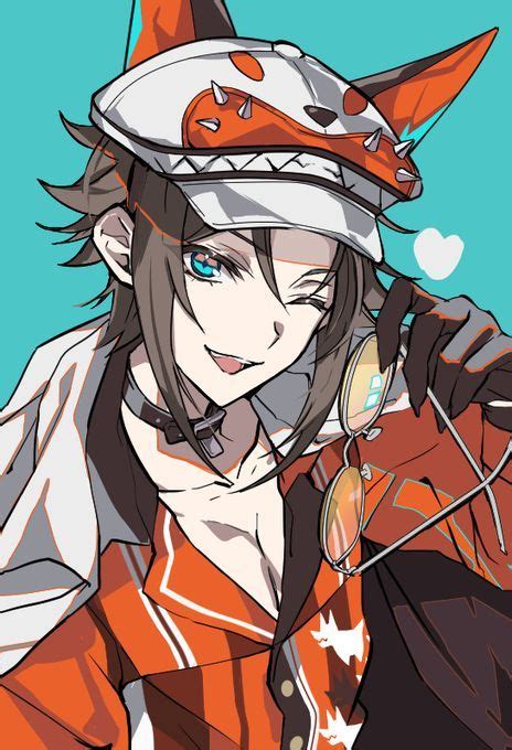 An Anime Character Wearing A Hat And Holding A Cell Phone