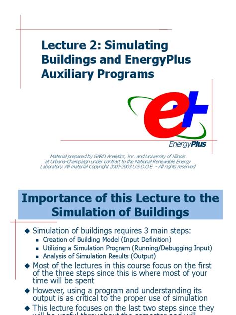 Lecture 02 Running Energyplus Pdf Simulation Inputoutput