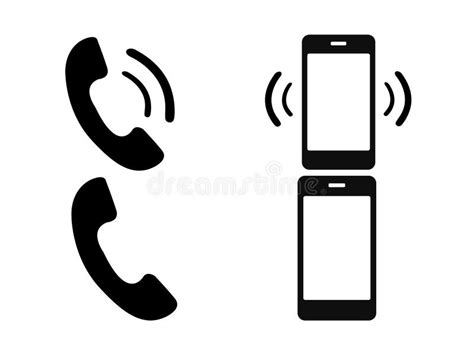 Ringing Phone Simple Icon Set Smartphone Ringing Phone Sign Vector