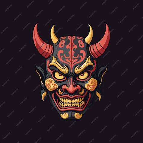 Dreadful Samurai Hannya Mask Vector Premium Ai Generated Vector