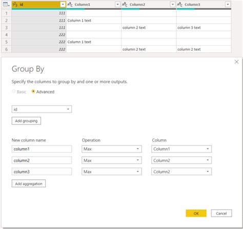 Powerbi Excel Combine Rows Based On Id With No Loss Of Data Which