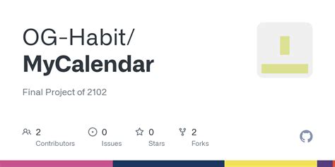 GitHub OG Habit MyCalendar Final Project Of 2102