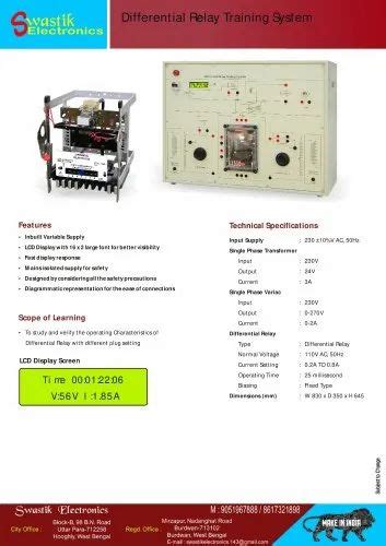 Model Name Number Se482 Differential Relay Testing Setup 220v At ₹ 86400 Piece In Kolkata