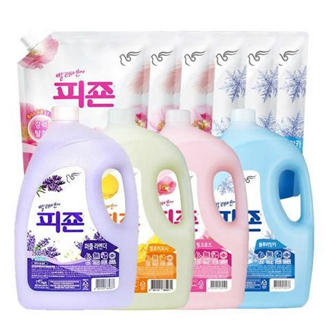 피죤 섬유유연제 3lx3개 Or 4개 핑크블루옐로 리필 2100 1600ml 고농축 티몬